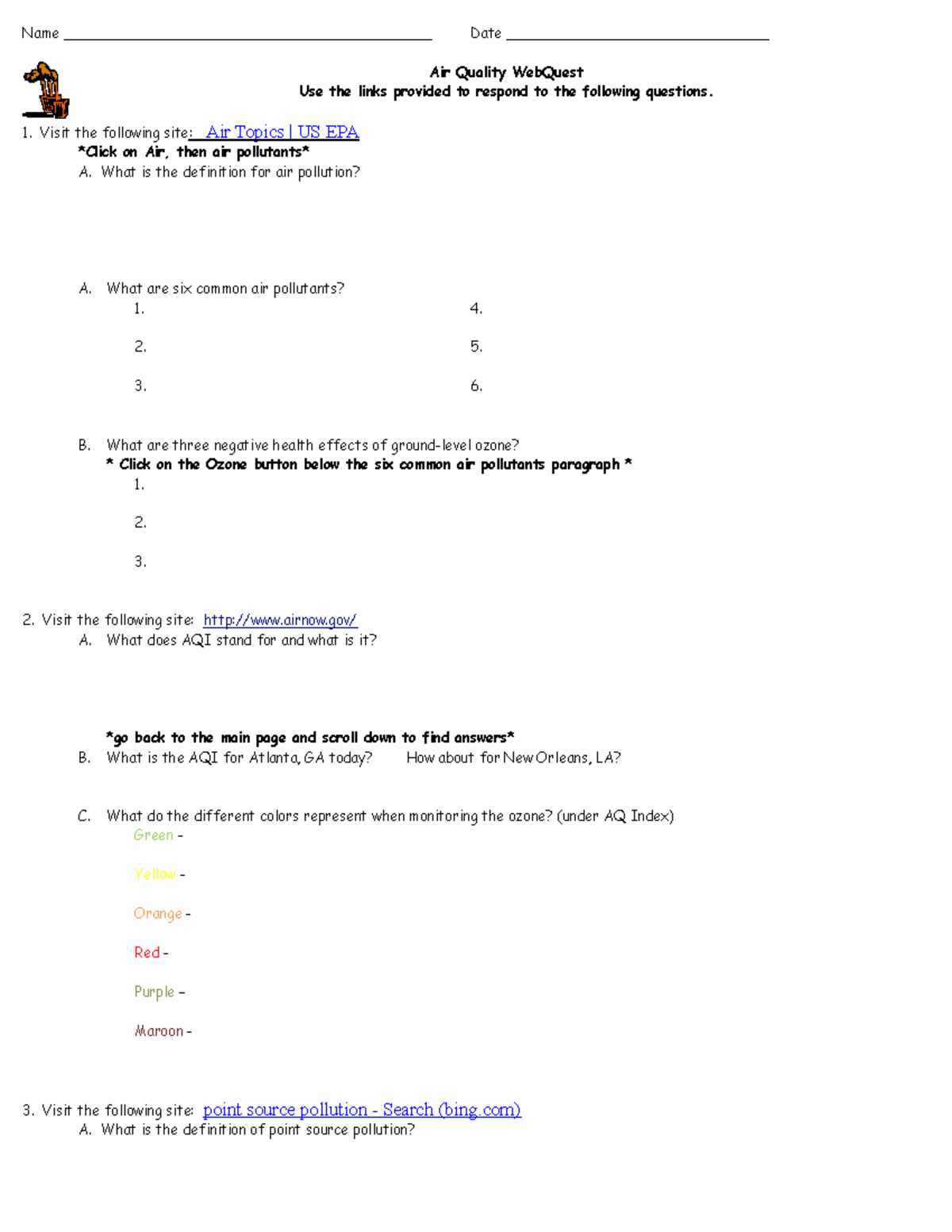 Air Quality Webquest - yeaH - Name ...