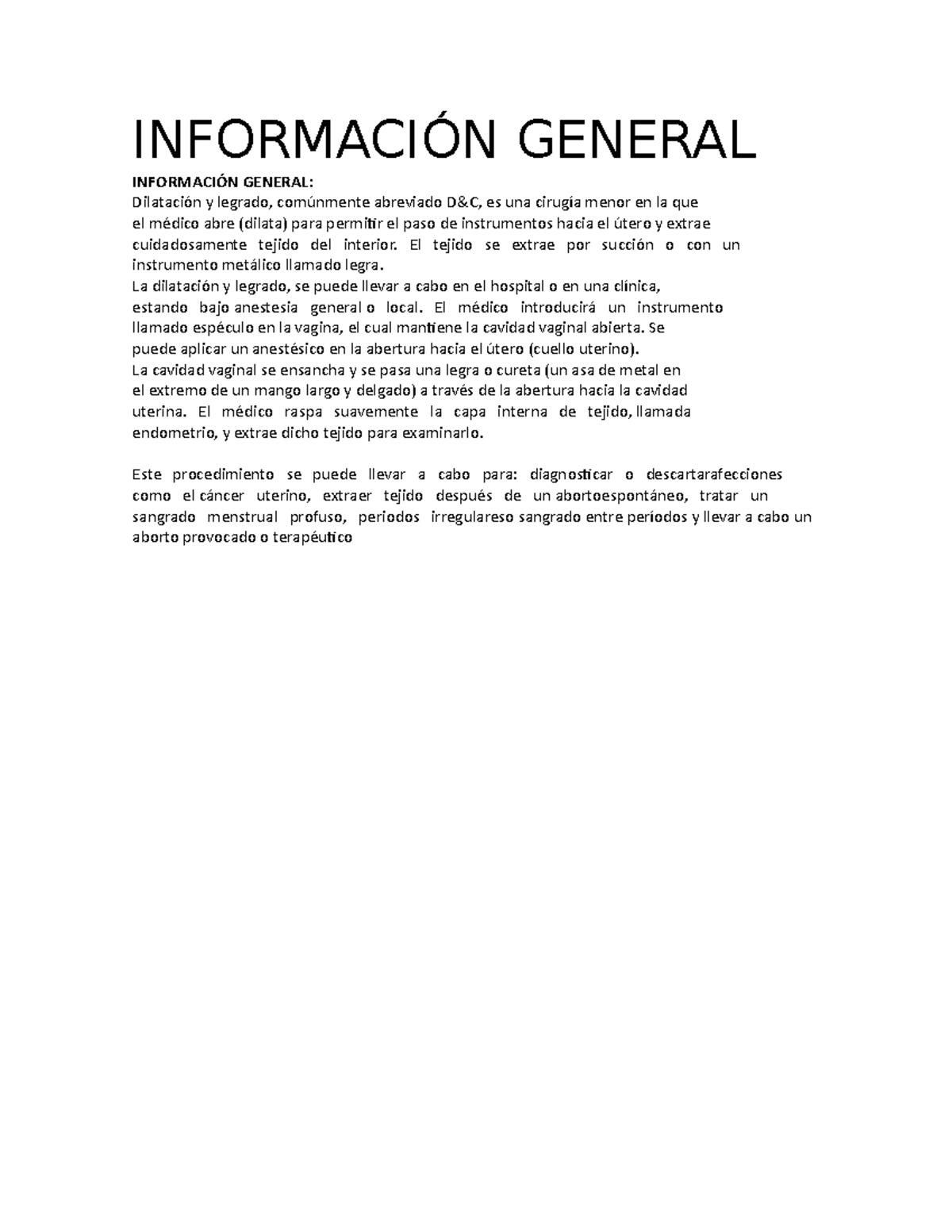 Información General - INFORMACION - INFORMACIÓN GENERAL INFORMACIÓN ...