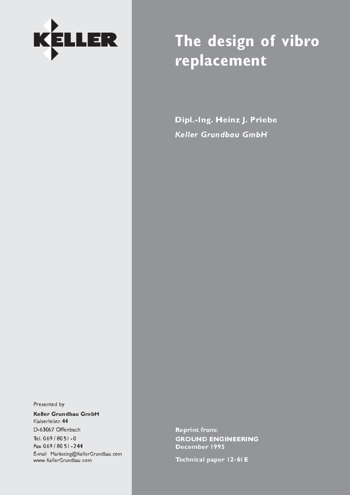 Priebe - SC Design - Presented by Keller Grundbau GmbH Kaiserleistr. 44 ...
