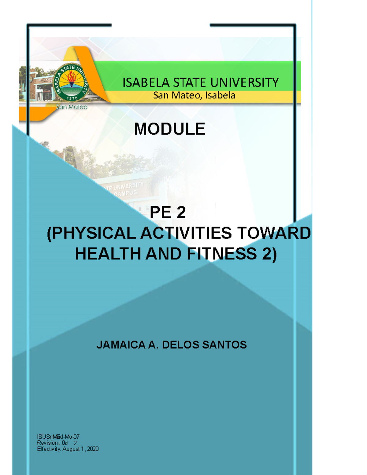Pe-2-module-new-Format- 1 - ISUSanMat-Edu-Mod- 072 Effectivity: August ...