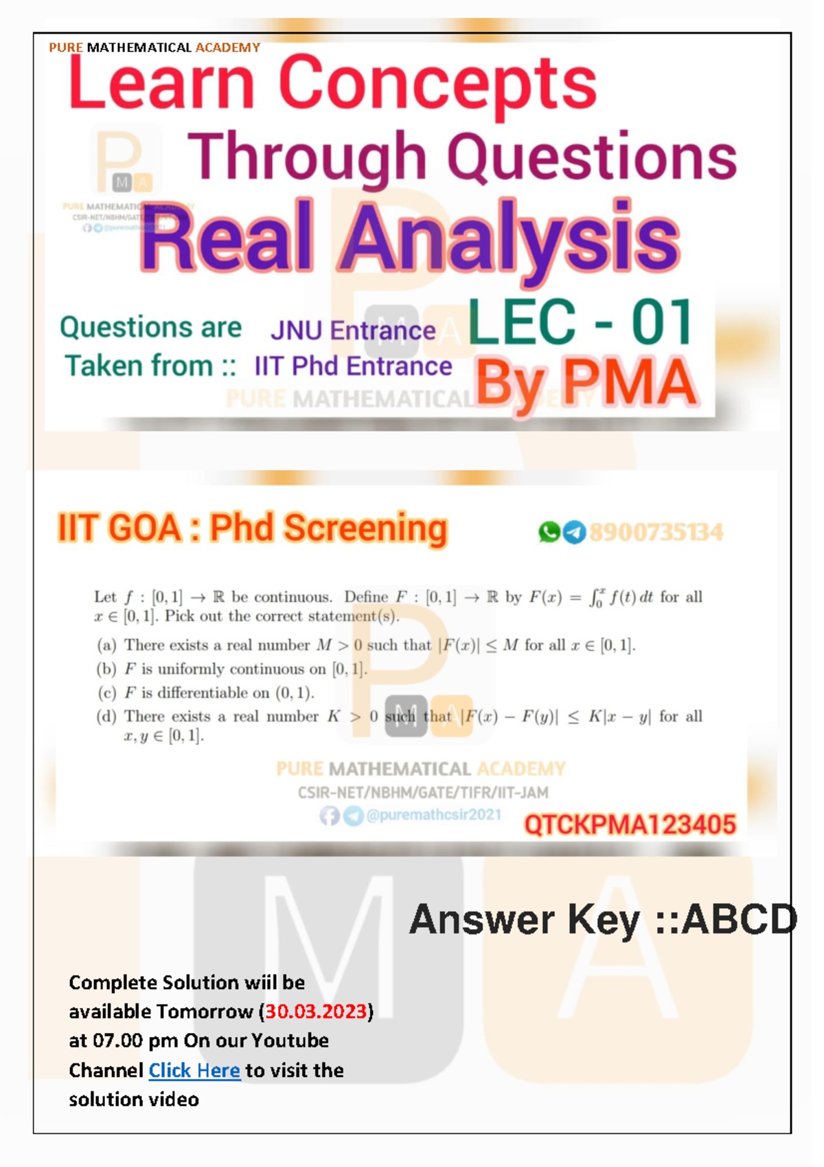 Lec 01 a85a3979-271b-4c3a-9b63-3996fdb52f8a - Answer Key ::ABCD ...