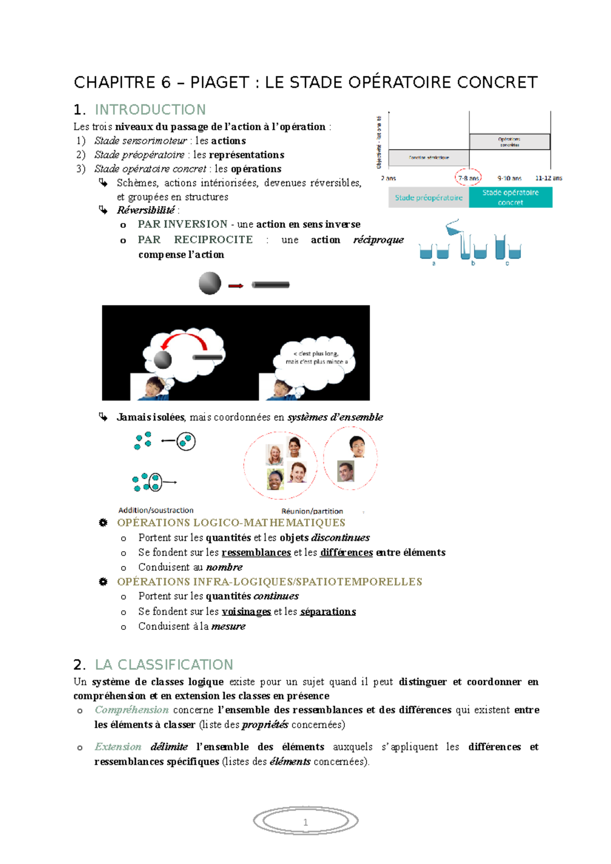 T.6 - Piaget, Le stade opératoire concret - CHAPITRE 6 – PIAGET : LE ...