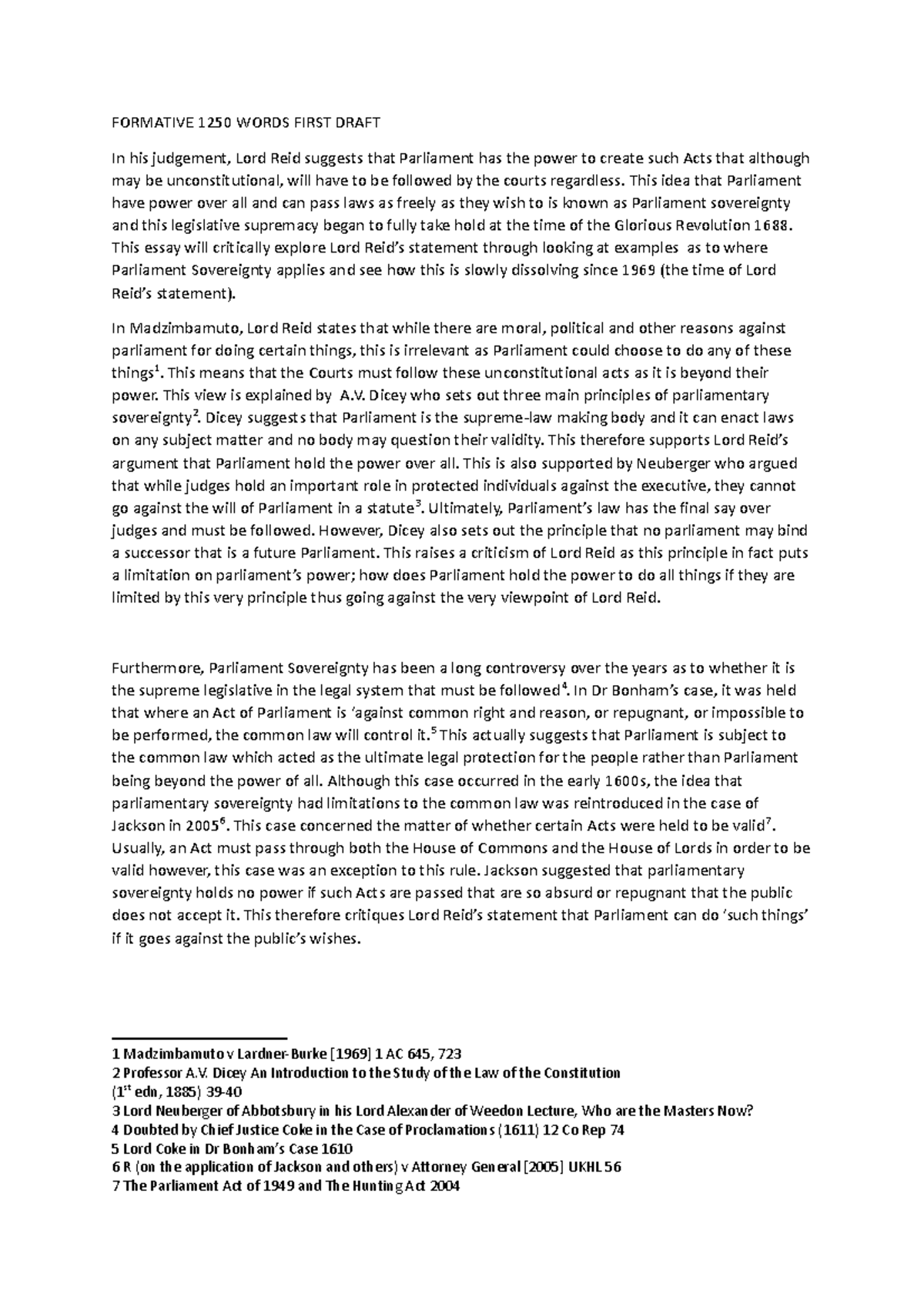 Public law formative - coursework - FORMATIVE 1250 WORDS FIRST DRAFT In ...