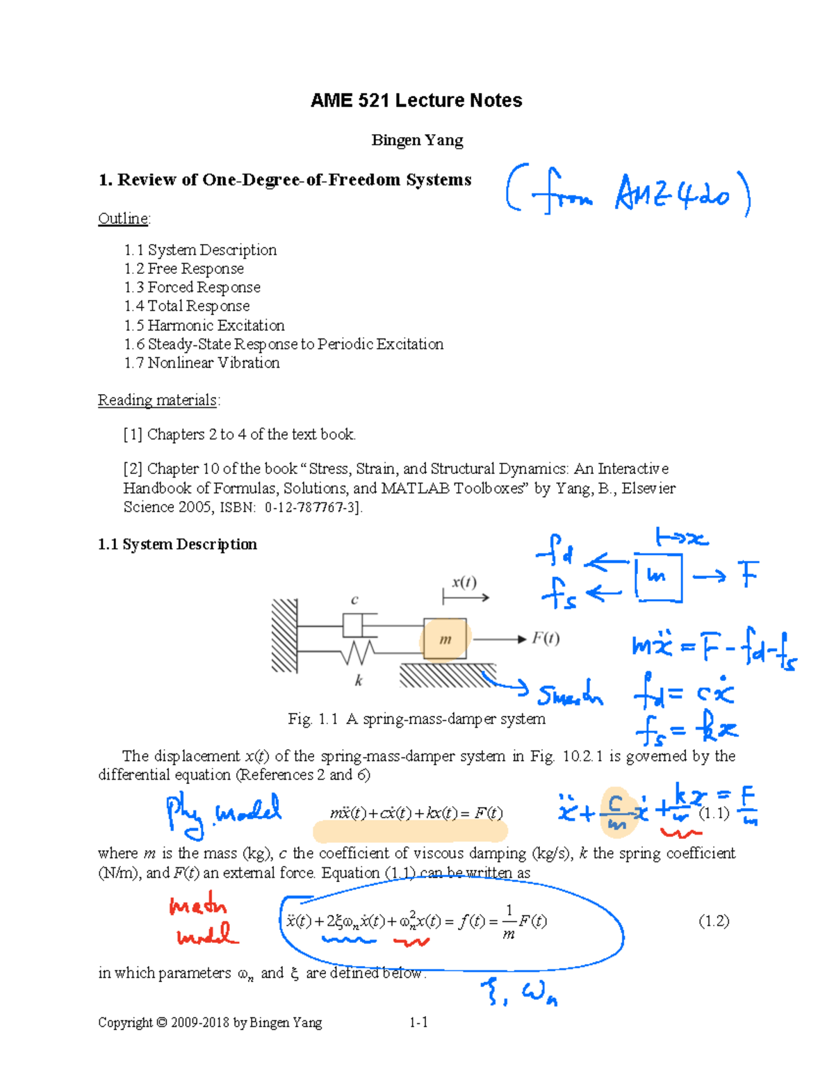 Lecture 1 Annotated - AME 521 Lecture Notes Bingen Yang 1. Review of ...