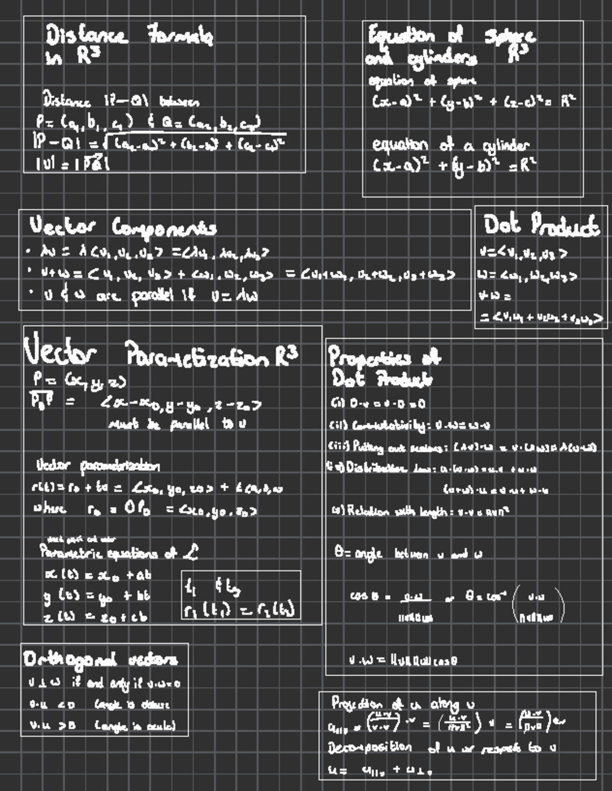 12 - vector parametrization chapter 13 - Distance Formula Equation of ...
