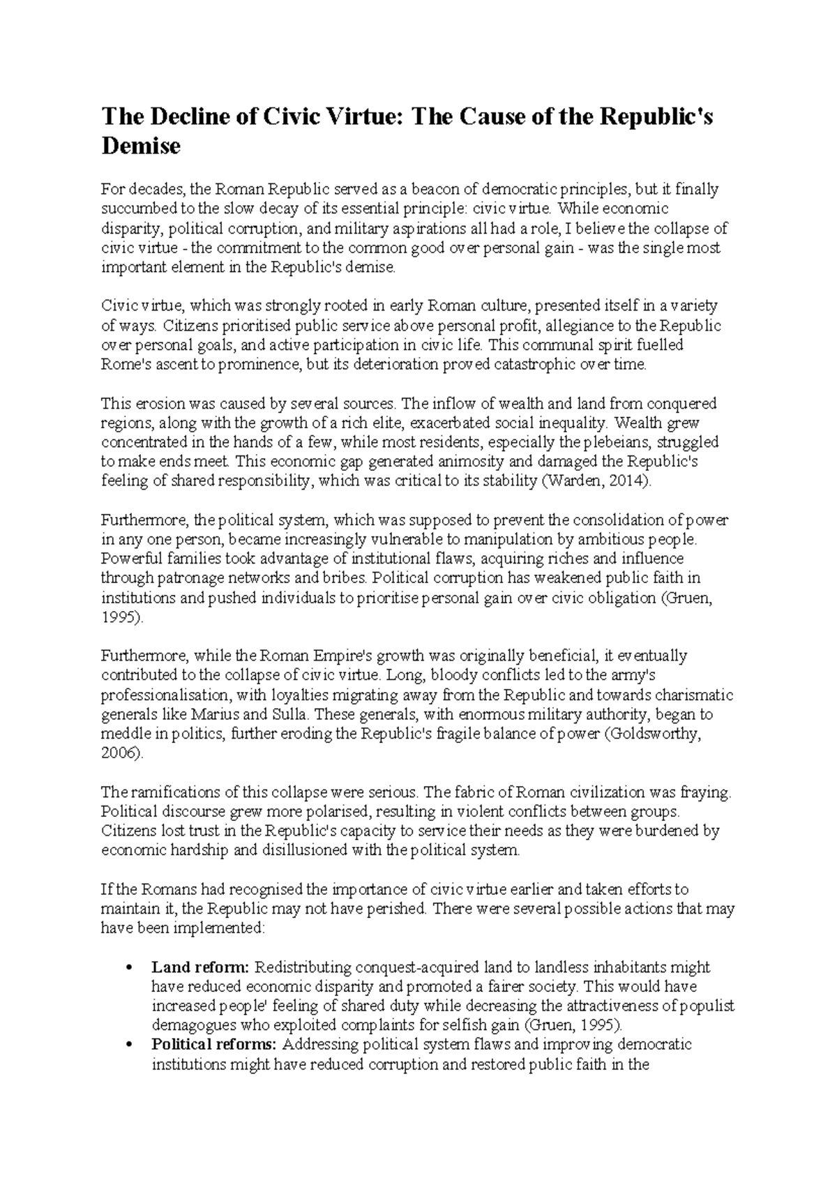 Learning Journal Unit 4 - The Decline of Civic Virtue: The Cause of the ...