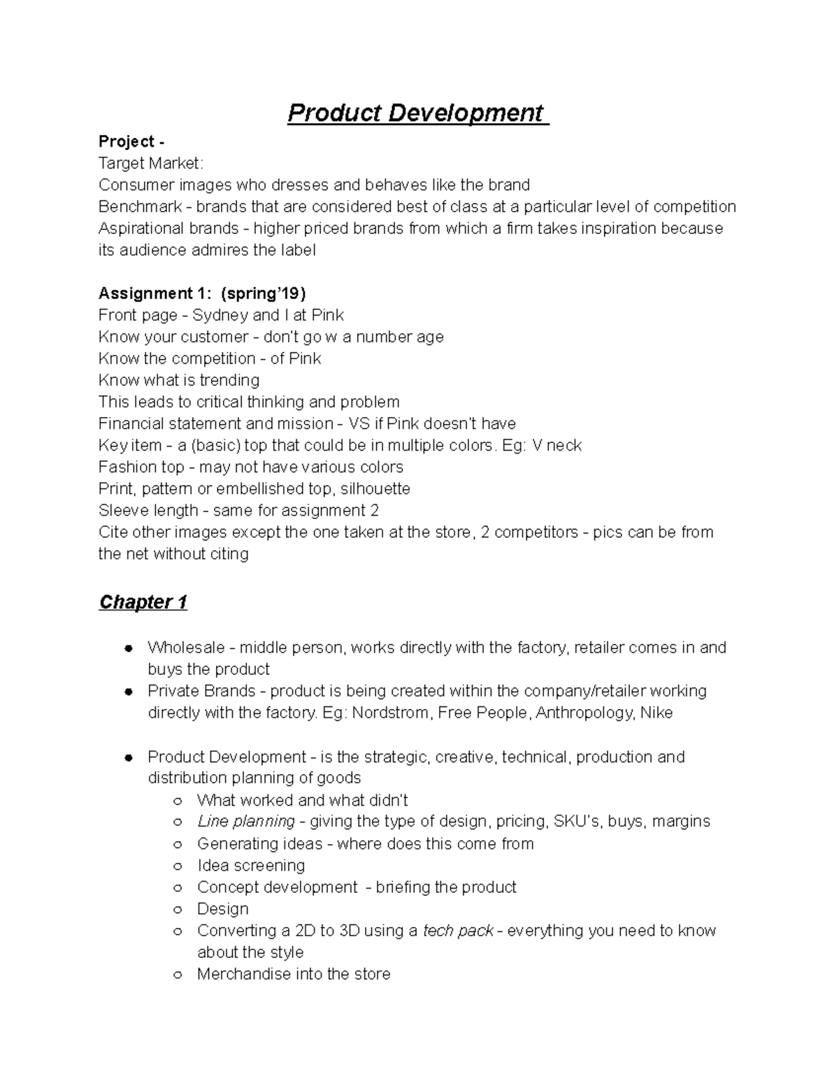 Product Development - lecture notes and midterm review - Product ...