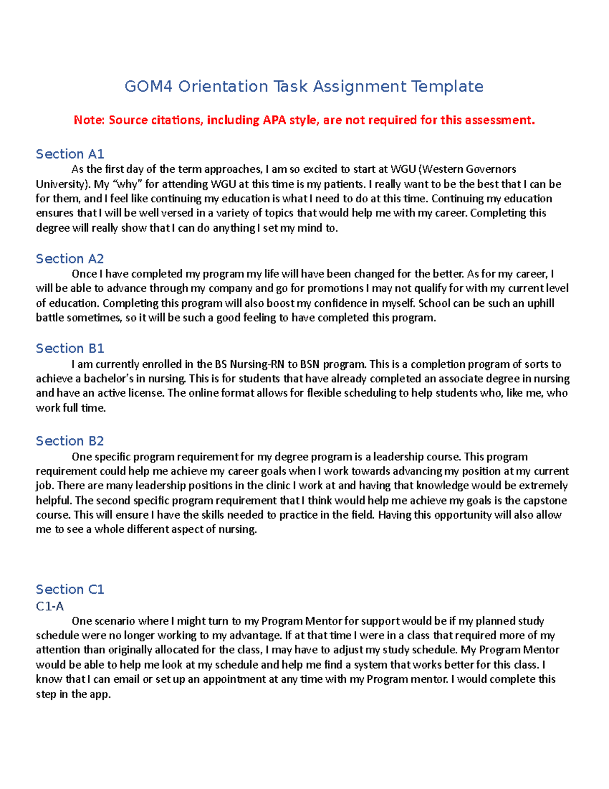 Orientation Task Template-Isabelle Matthys - GOM4 Orientation Task Assignment Template Note ...