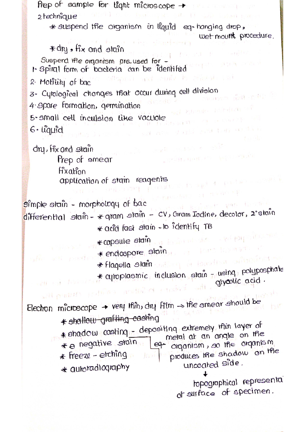 Pathology notes - Prep of sample For light microscope 2 technique ...