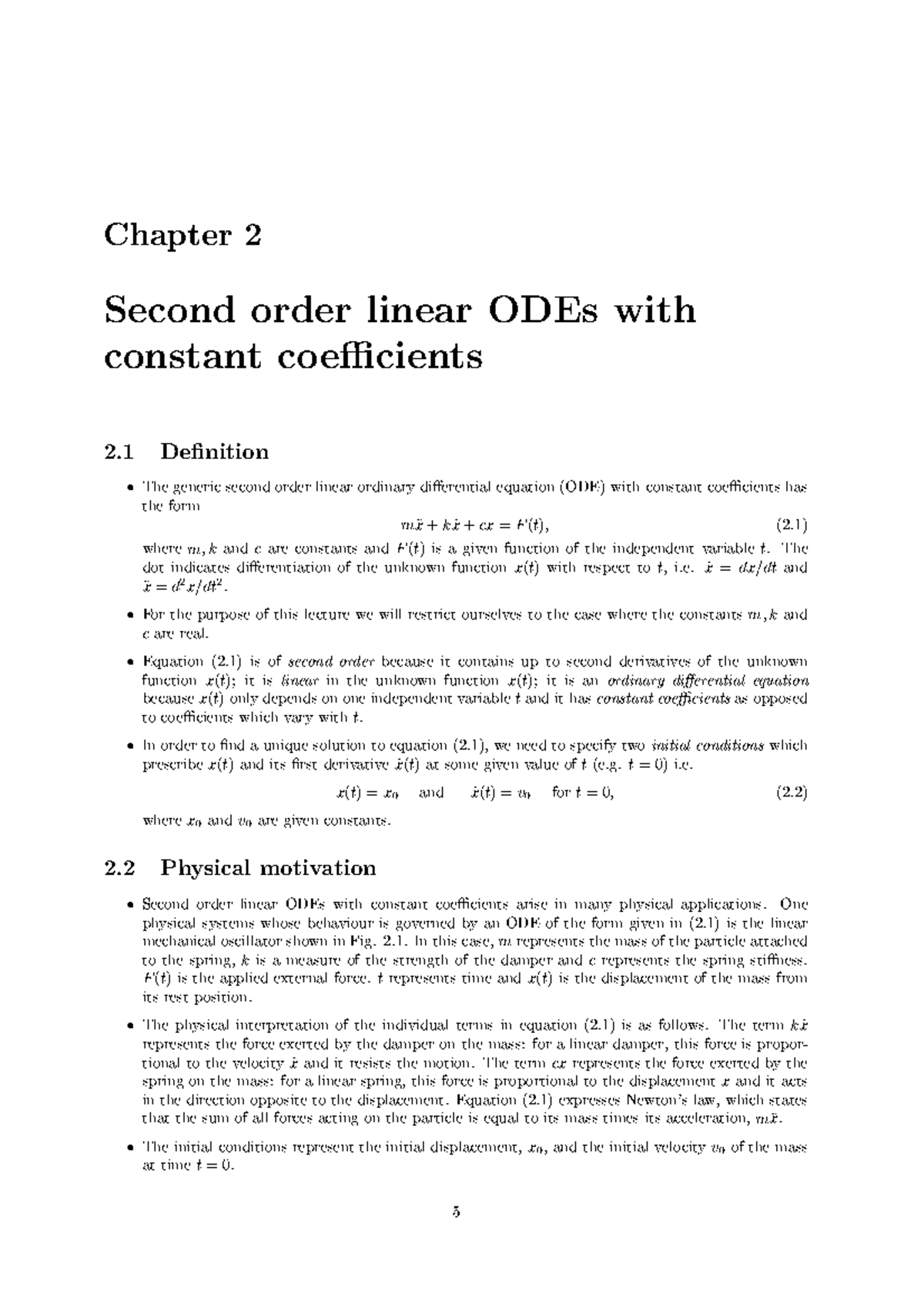 2nd Order ODEs - dfsadfasdfasdf - ☎ ☛ ☞ ★ - Studocu