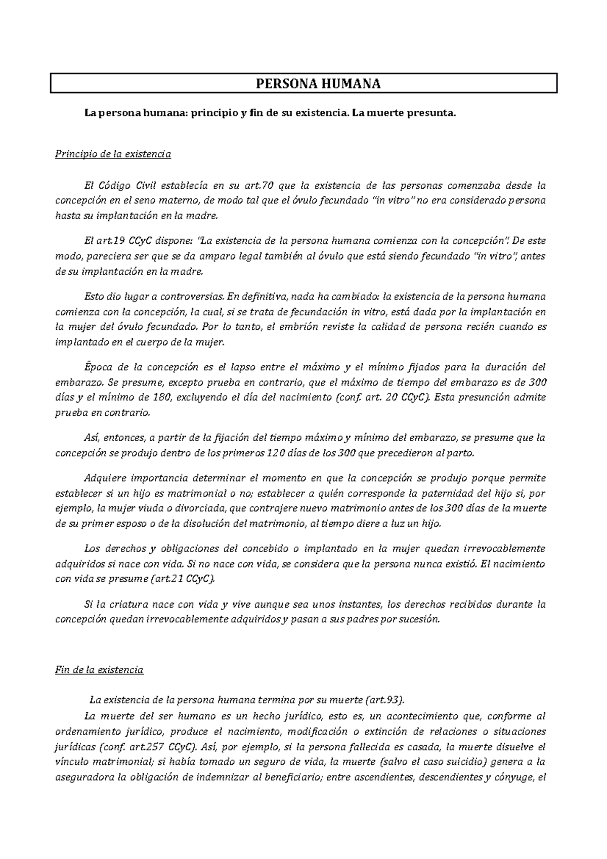1- Persona Humana - PERSONA HUMANA La persona humana: principio y fin ...