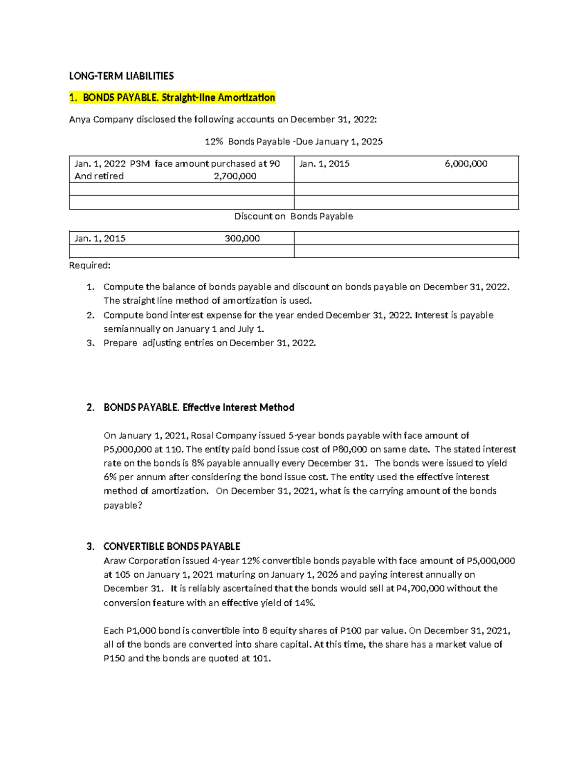 CMPC 321 Long Term Liabilities - LONG-TERM LIABILITIES BONDS PAYABLE ...