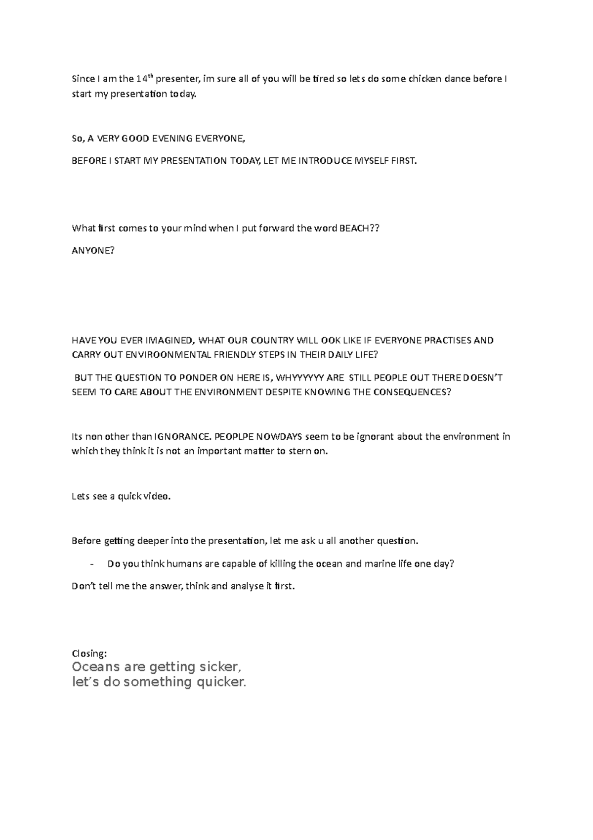 MMIG Pitching Script - sorry not relatedddddddddddd - Since I am the ...