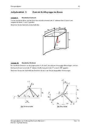 Lösung Aufgabe 2 - Übungen aus dem Wintersemester, Technische Mechanik, Statik - Übungsaufgaben ...
