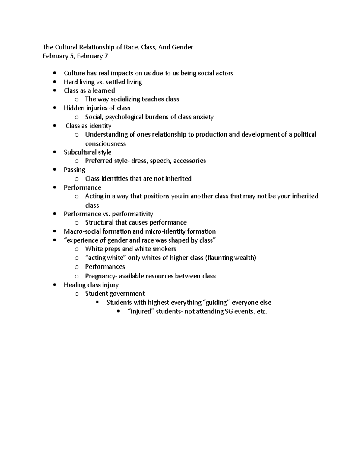 The Cultural Relationship of Class, Race, and Gender - The Cultural ...