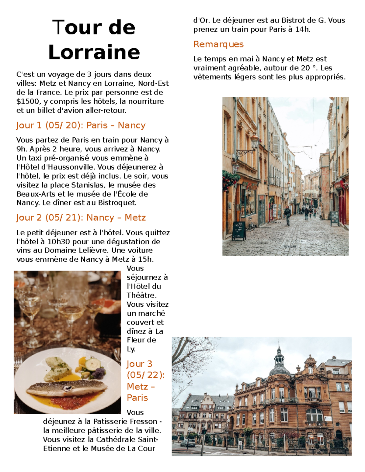 Brochure for a French City - FRENCH 202 - BSU - Studocu