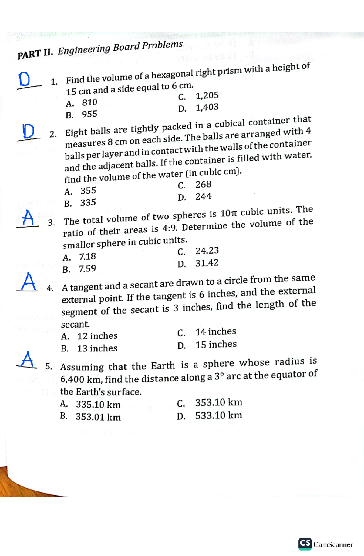 Solid Mensuration practice set pang digmaan - PART II. Engineering ...