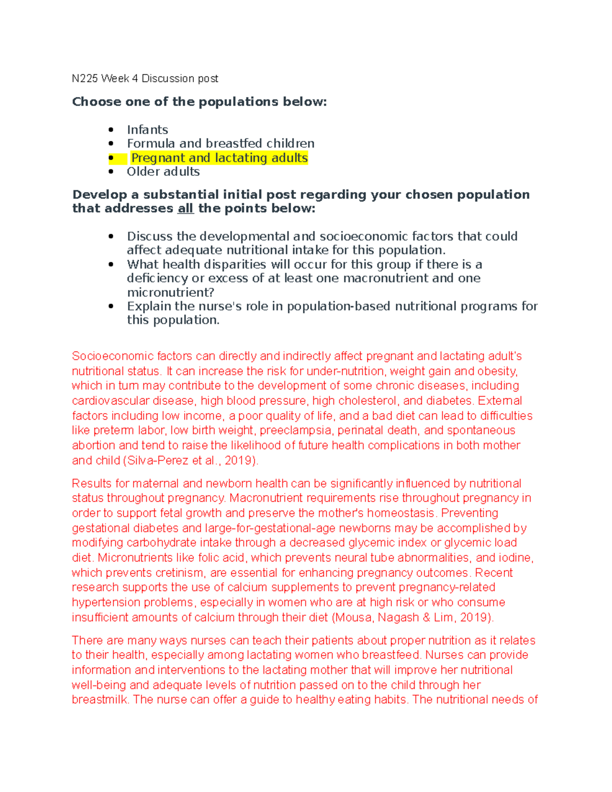 N225 Week 4 Discussion post - N225 Week 4 Discussion post Choose one of ...