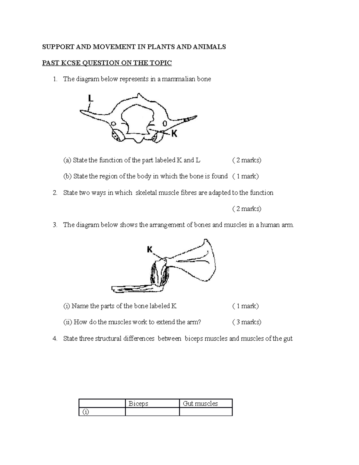 SUPPORT-AND-MOVEMENT-IN-PLANTS-AND-ANIMALS - SUPPORT AND MOVEMENT IN ...