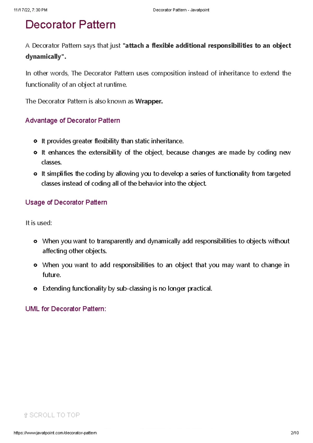 8. Decorator Pattern - Javatpoint - Decorator Pattern A Decorator ...