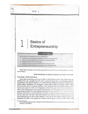 Class Notes - UNIT – 1 Entrepreneurship – Entrepreneurship is the ...