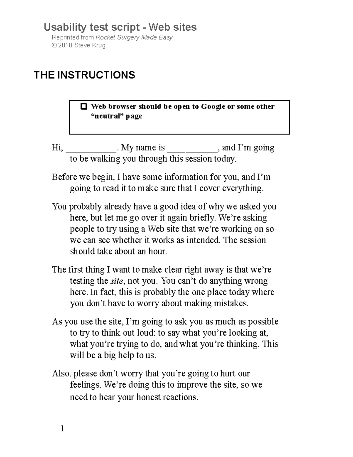 SP19 CGT256 KRUG test-script-web - Usability test script - Web sites ...