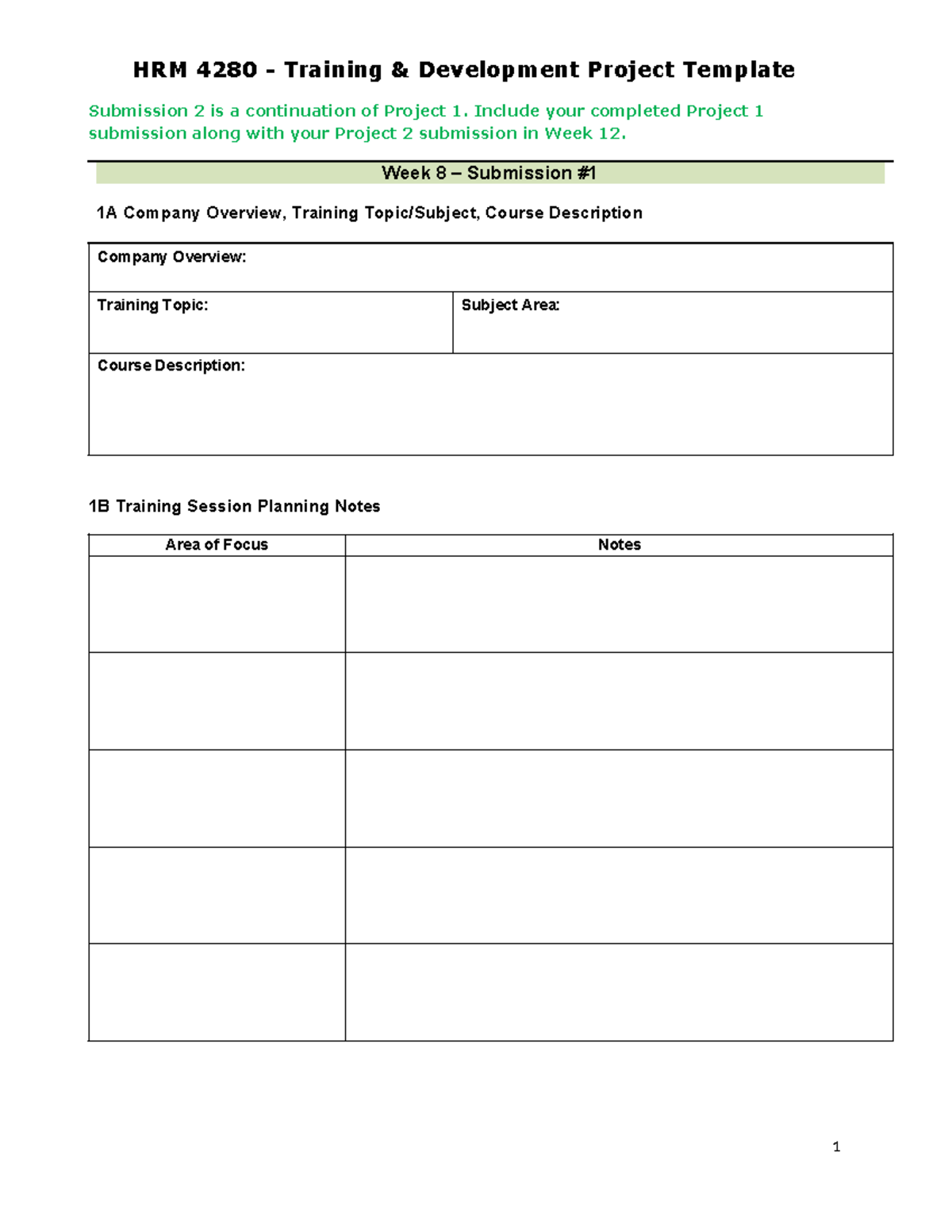Project Template (Submission 2) - Include your completed Project 1 ...