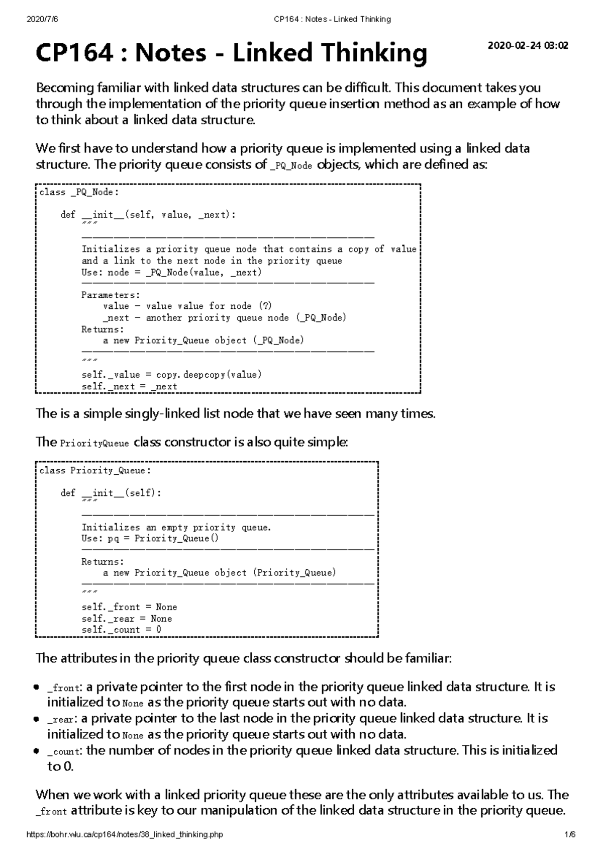 CP164 Notes - Linked Thinking - 2020-02-24 03: CP164 : Notes - Linked ...