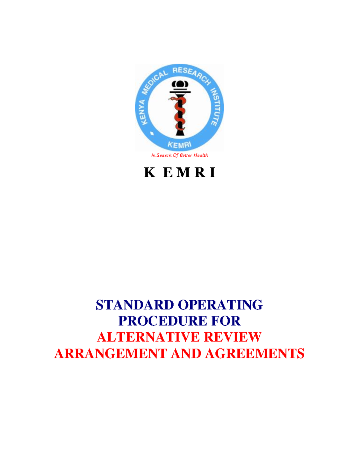 Kemri PI SOP-20 Alternative-Review-Arrangements-and-Agreements GS - In ...