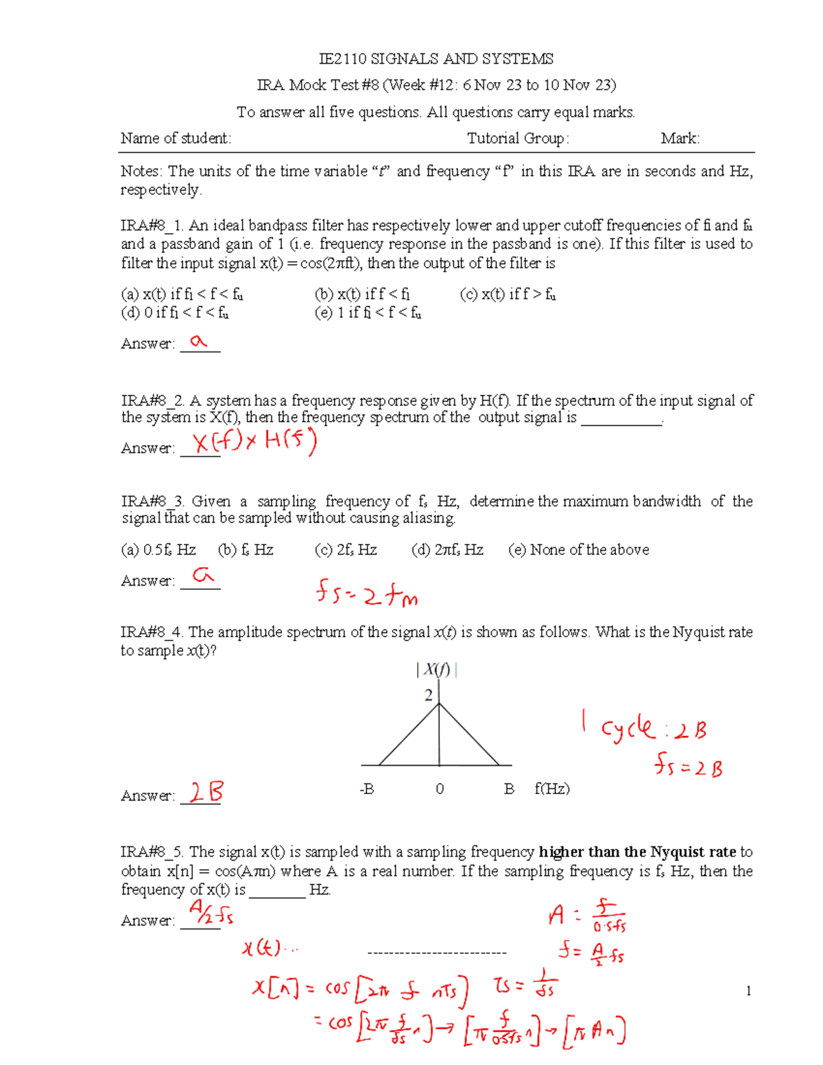 IRA8 - working ofr mock ira practice - IE2110 SIGNALS AND SYSTEMS IRA ...