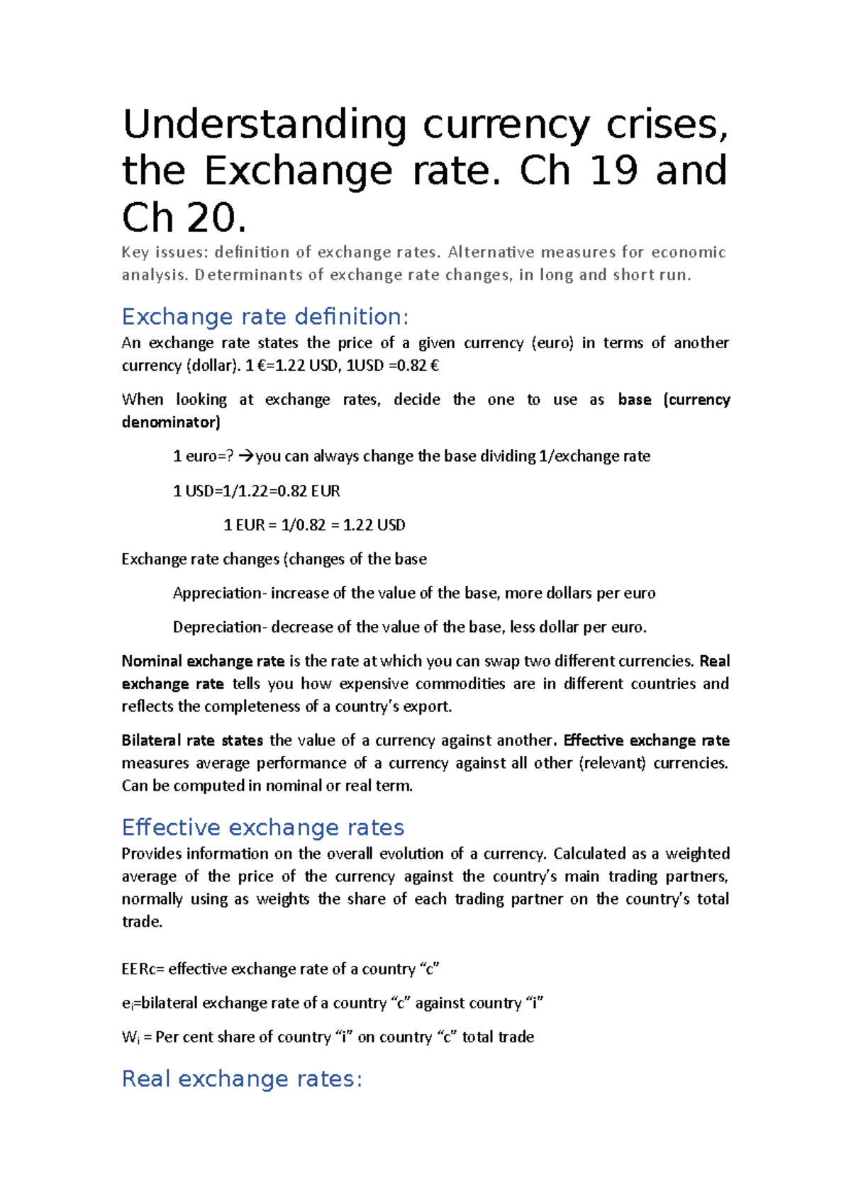 Understanding Currency Crises Ch 19 And Ch 20 Key Issues Definition