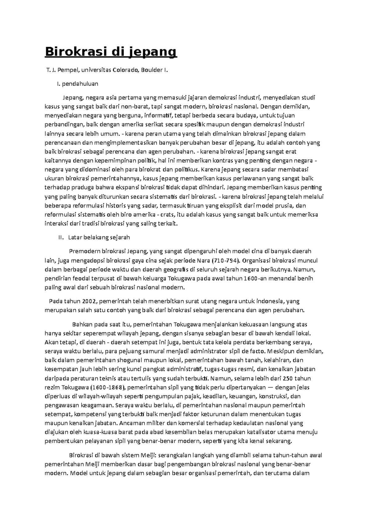 Birokrasi jepang - Birokrasi di jepang T. J. Pempel, universitas ...