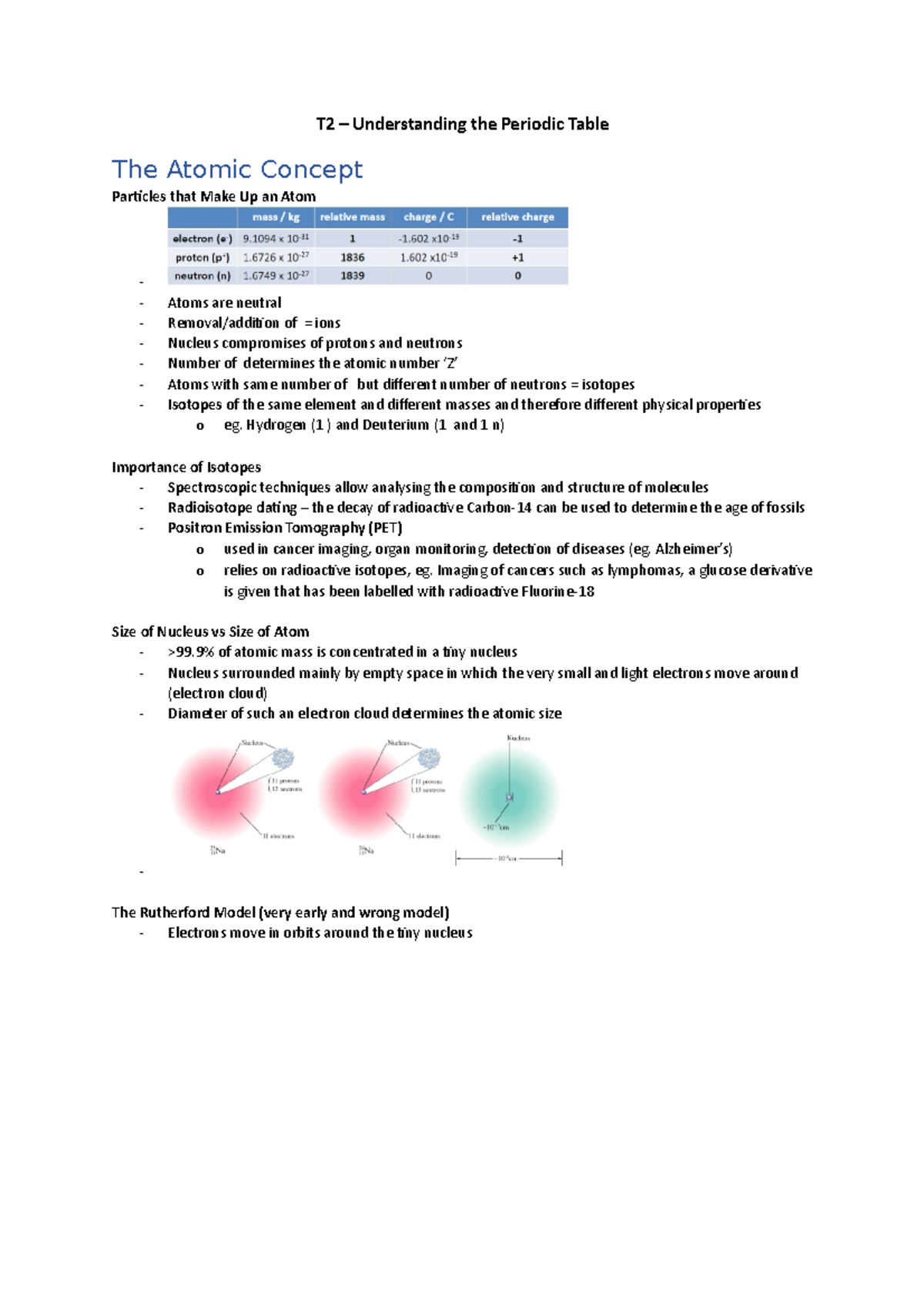 T2 - Understanding the Periodic Table - CHEM10003 - Unimelb - Studocu