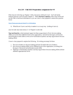 ISA235 Final Exam Study Guide - ISA 235 Final Exam Study Guide Chapter ...