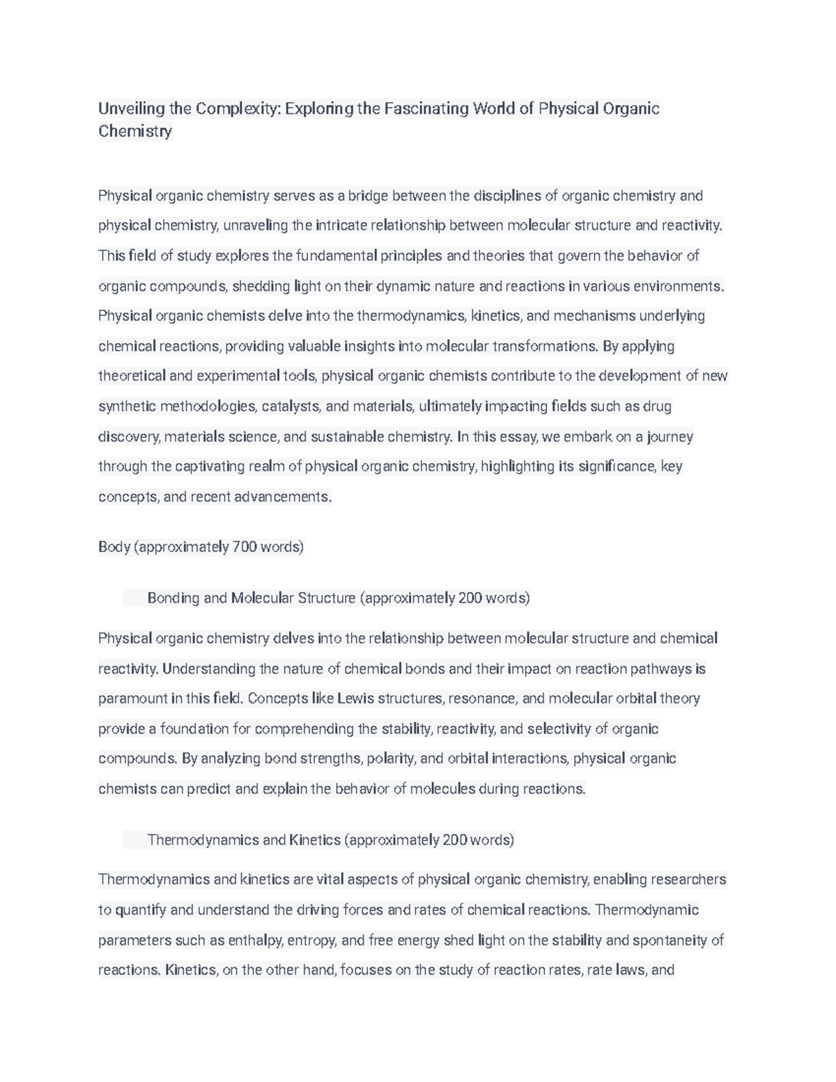 Unveiling the Complexity Exploring the Fascinating World of Physical Organic Chemistry ...