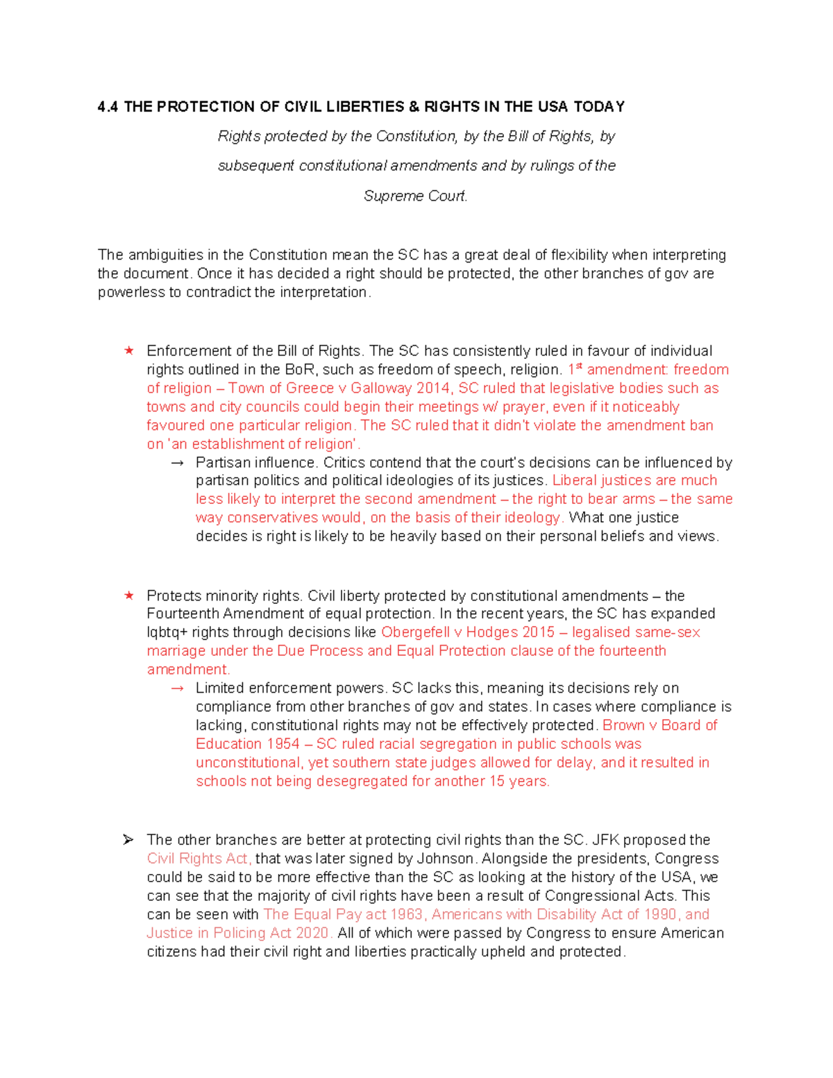 4.4 Protection of civil liberties & rights - 4 THE PROTECTION OF CIVIL ...