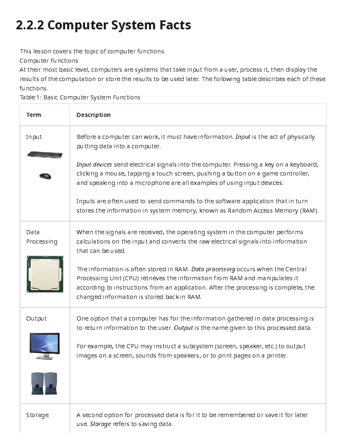 Learning Platform Comp TIA Computer System Facts - 2.2 Computer System ...