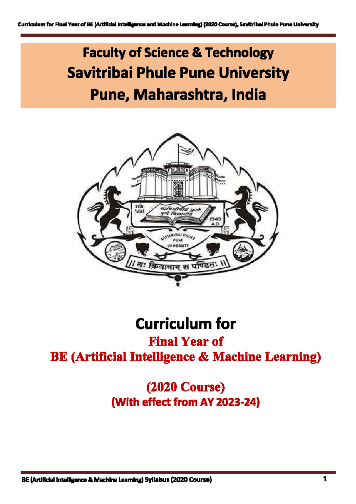 BE AI&ML Syllabus - Artificial Intelligence and Machine Learning - Studocu