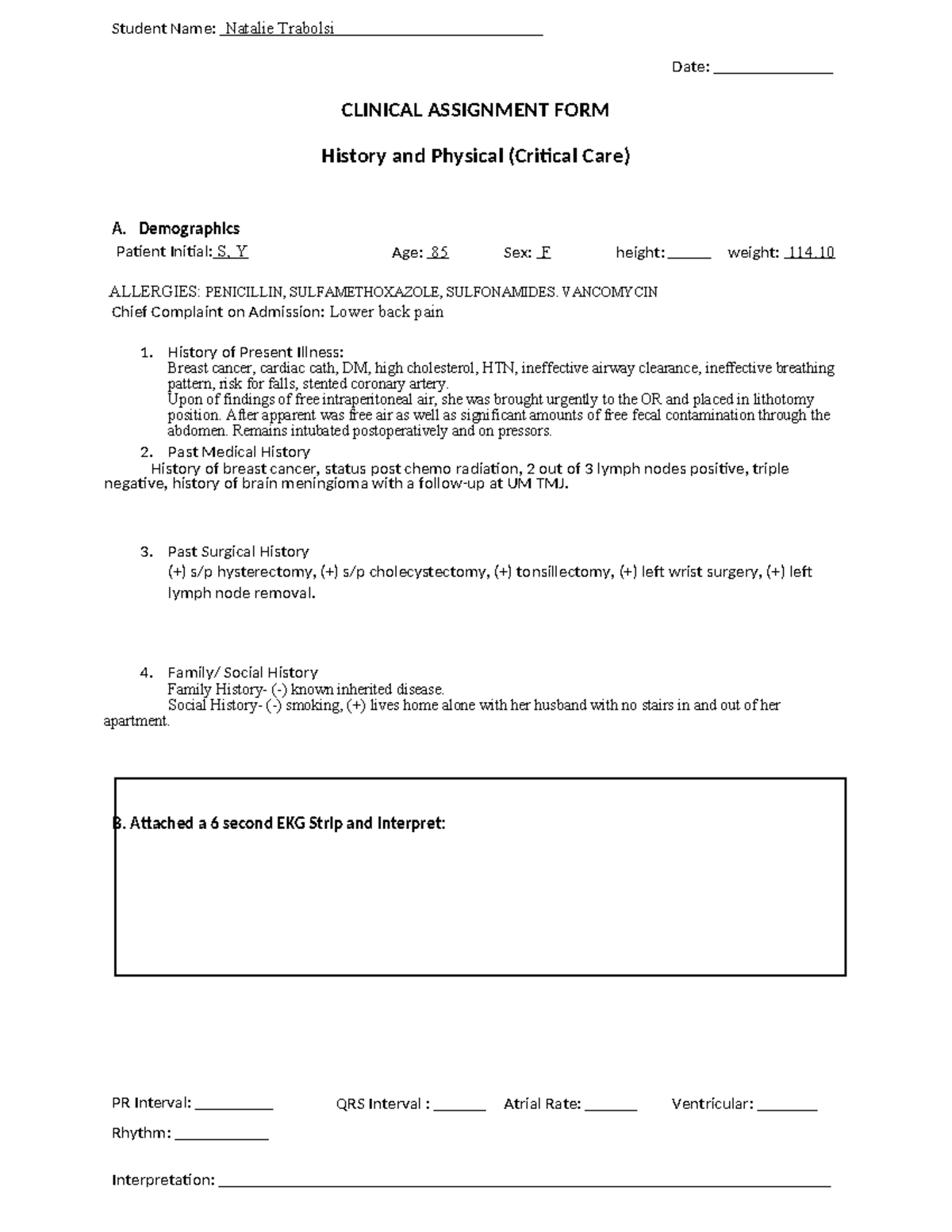 2:29 Write UP - health assessment - Student Name: Natalie Trabolsi Date ...