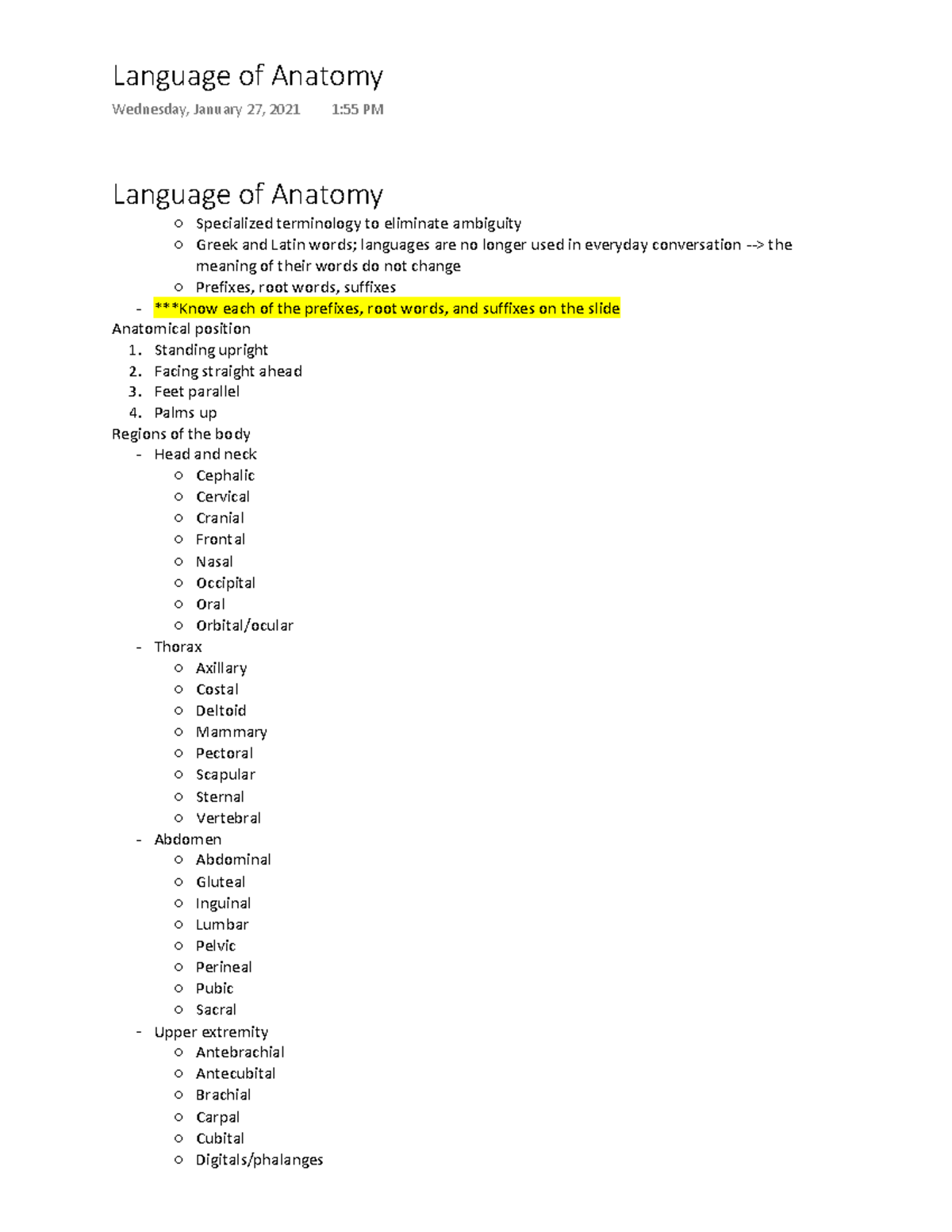 Language of Anatomy - Studocu