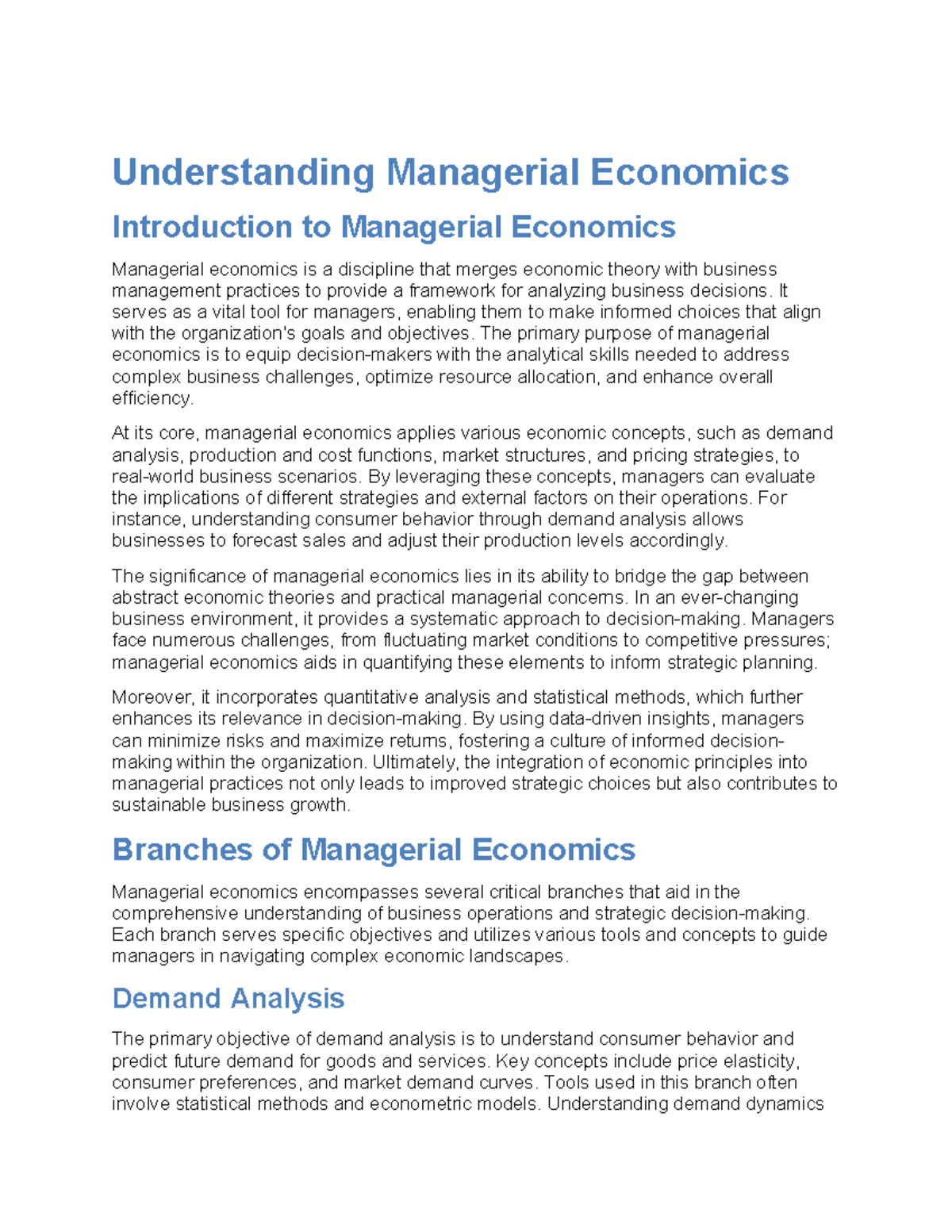 Understanding Managerial Economics - Understanding Managerial Economics ...