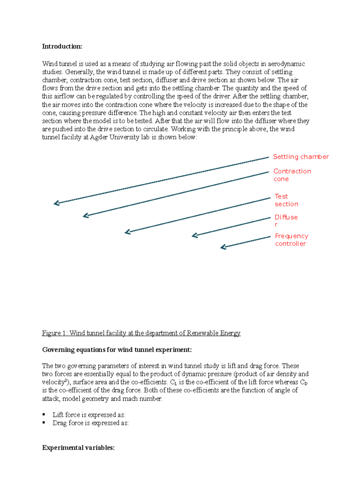 Wind tunnel experiment Lab demonstration - Introduction: Wind tunnel is ...