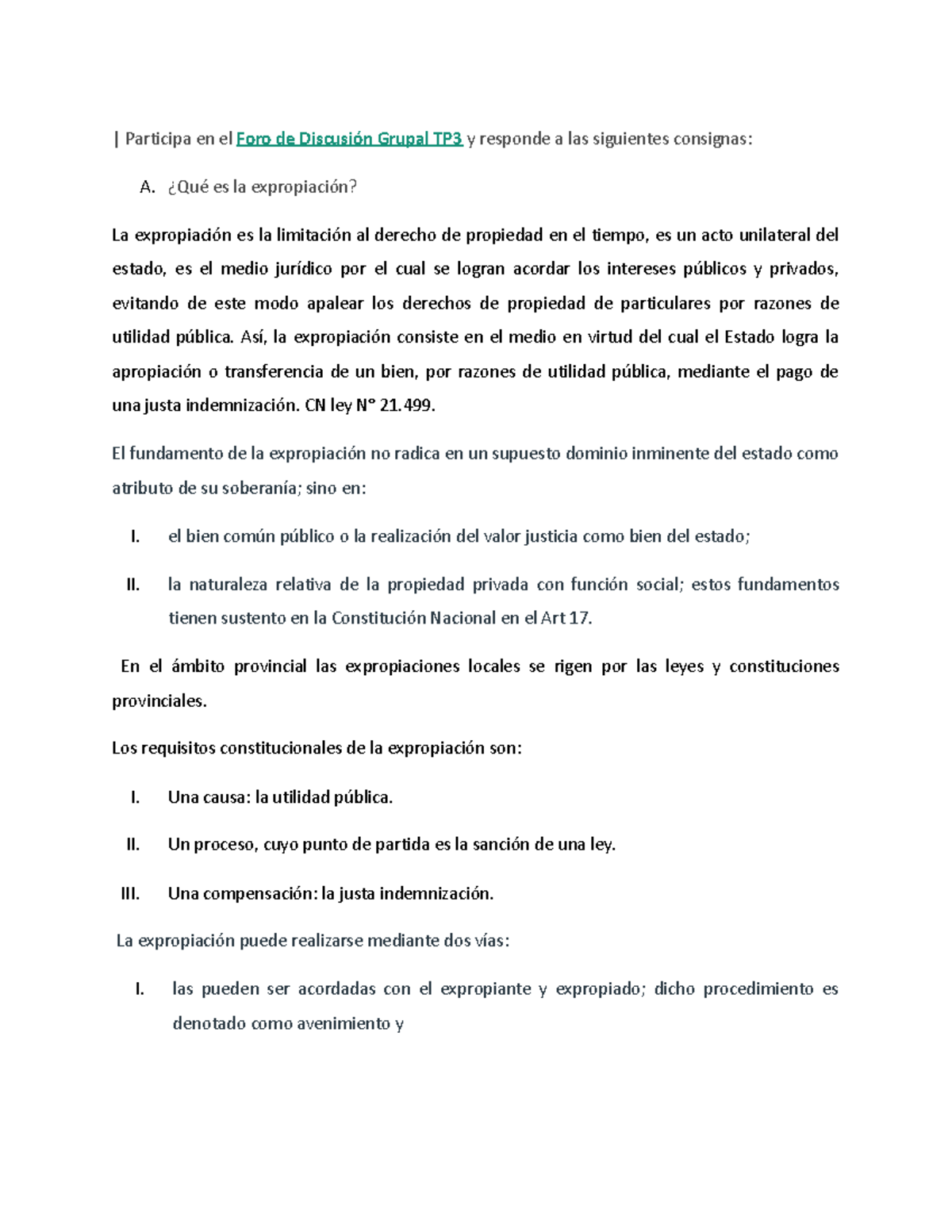 Foro 3 constitucional - FORO N3 APROBADO - | Participa en el Foro de Discusión Grupal TP3 y ...