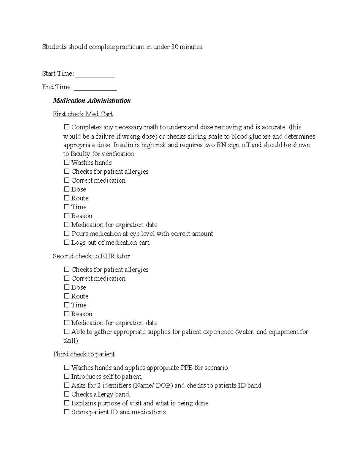 342 Final Practicum Grading Rubric - Students should complete practicum ...