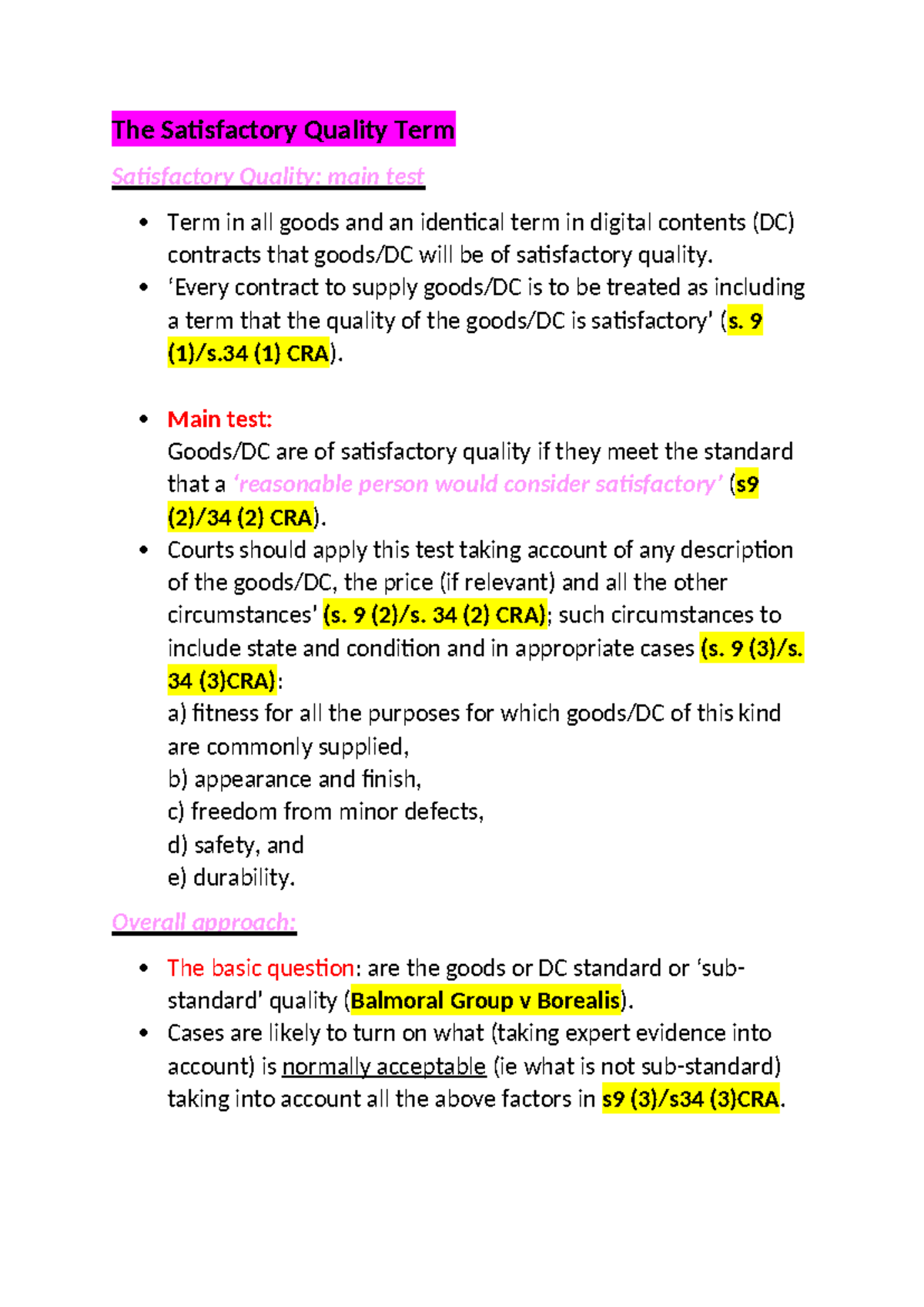W2 The Satisfactory Quality Term - The Satisfactory Quality Term ...