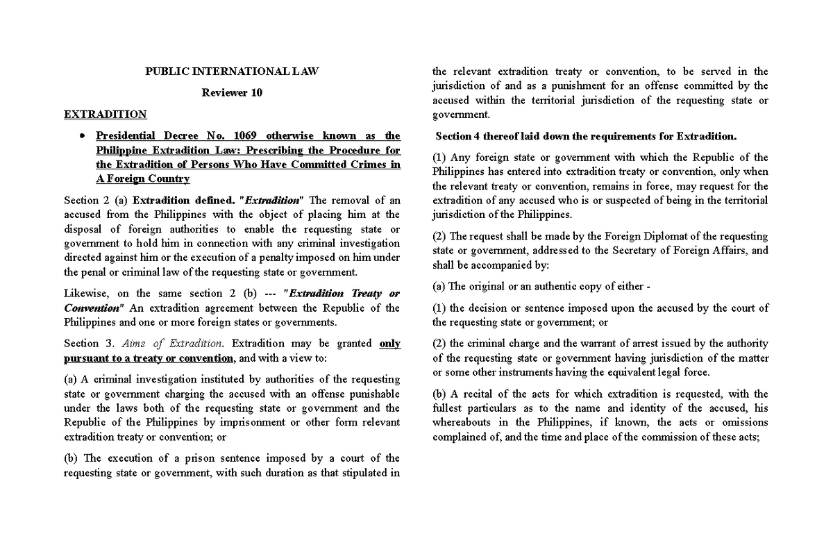 Obiedo-10 - This pertains to cases involving extradition in the ...