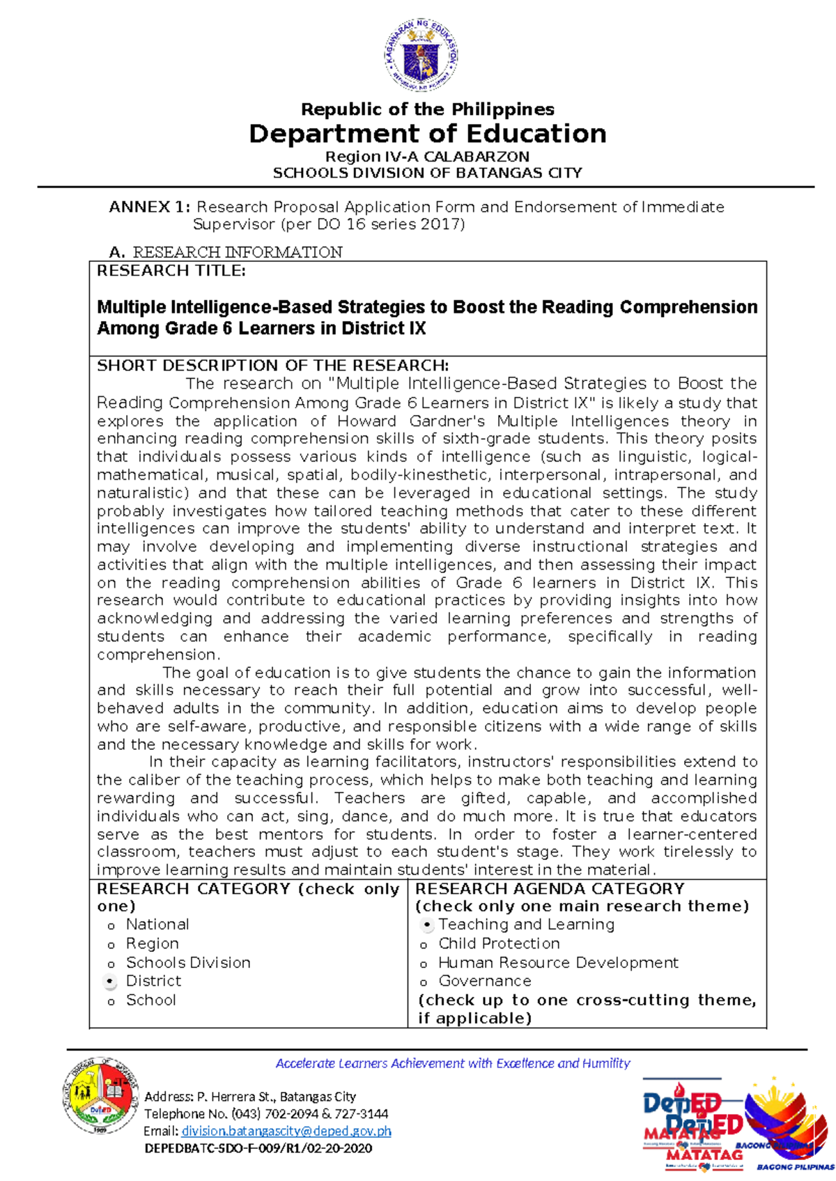 Research-Proposal-D9 - Republic of the Philippines Department of ...