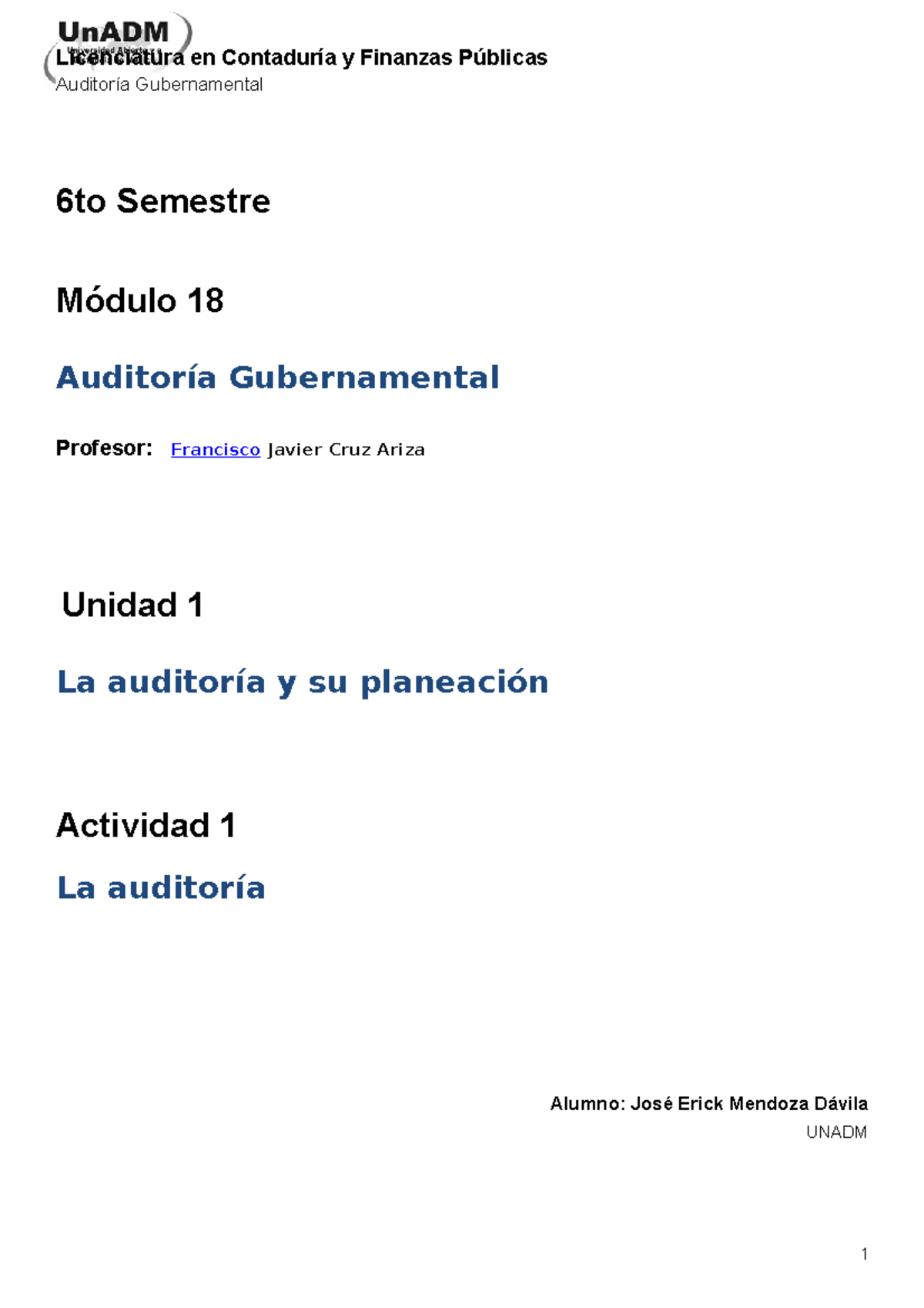 M18 U1 A1 mendozadj - auditoria gubernamental - Auditoría Gubernamental ... M18 U1 A1 mendozadj - auditoria gubernamental - Auditoría Gubernamental ...