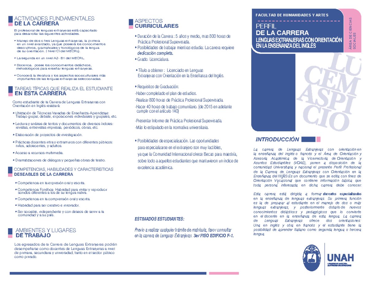 Lenguas-Extranjeras-Ingles-2019 estudiantes de la UNAH kskshsosngg ...
