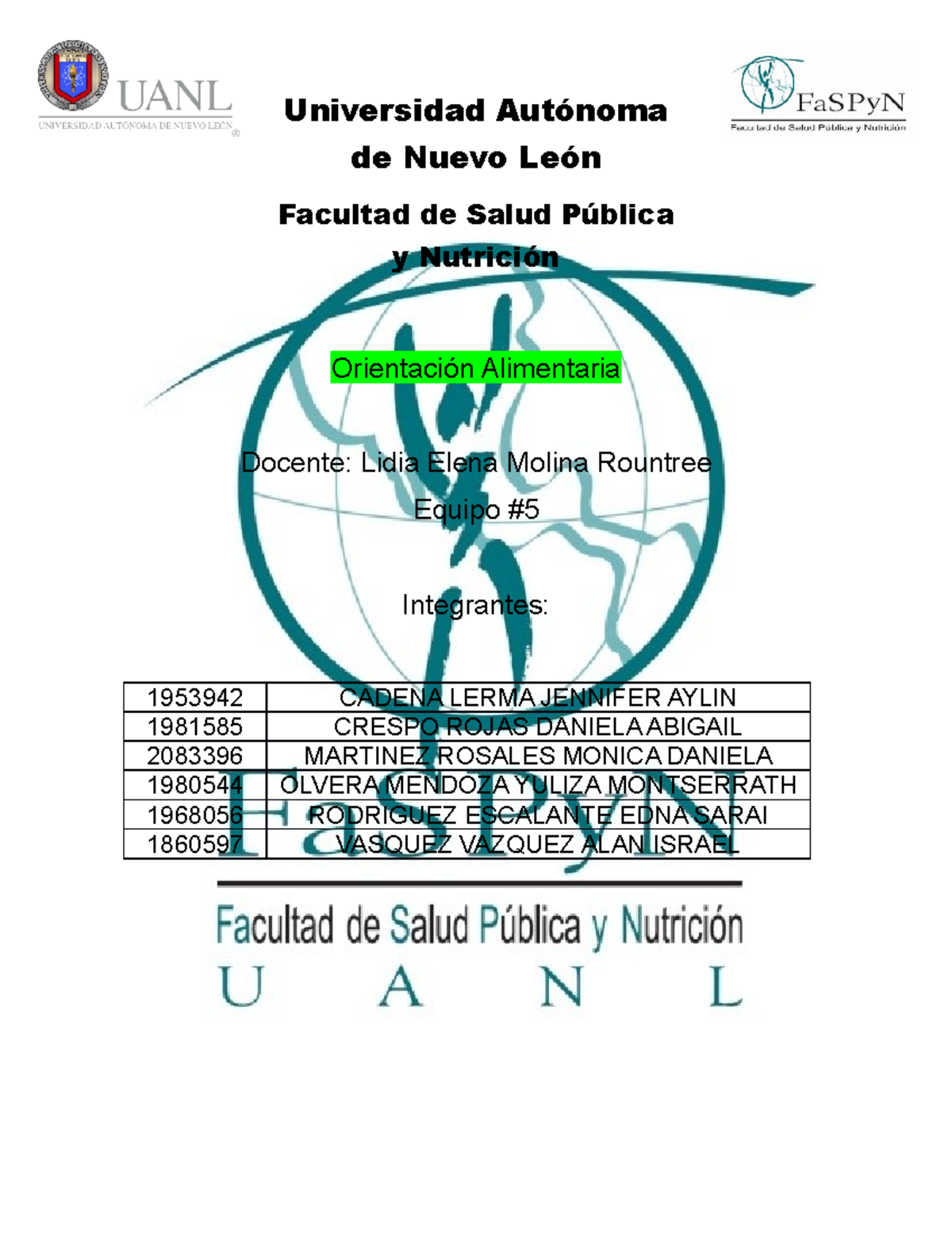 Orientación Alimentaria PIA - Nutrición - UANL - Studocu